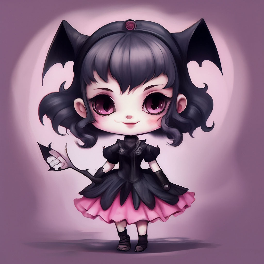 "Drawing of a chibi vampire girl …" — image created in Shedevrum