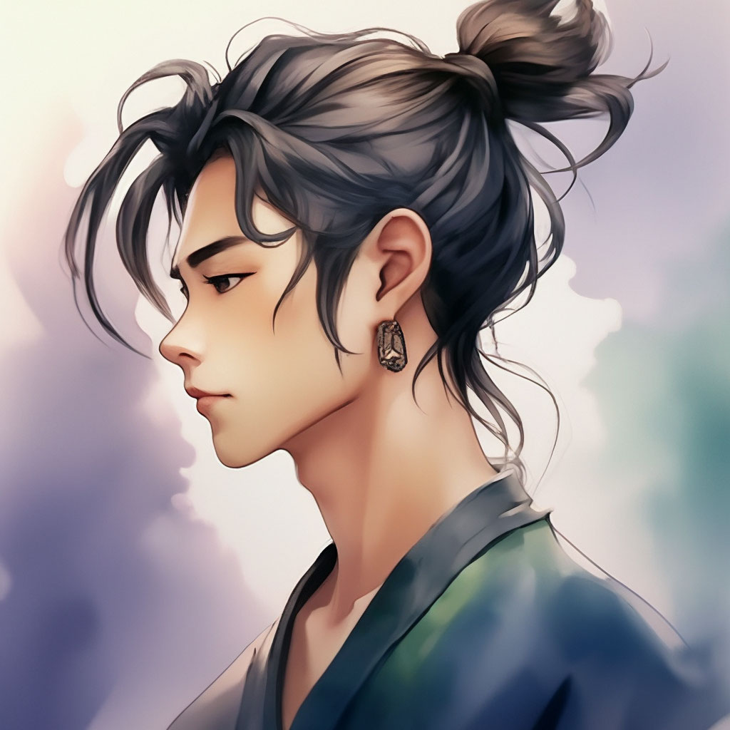 Anime Male Hair Bun