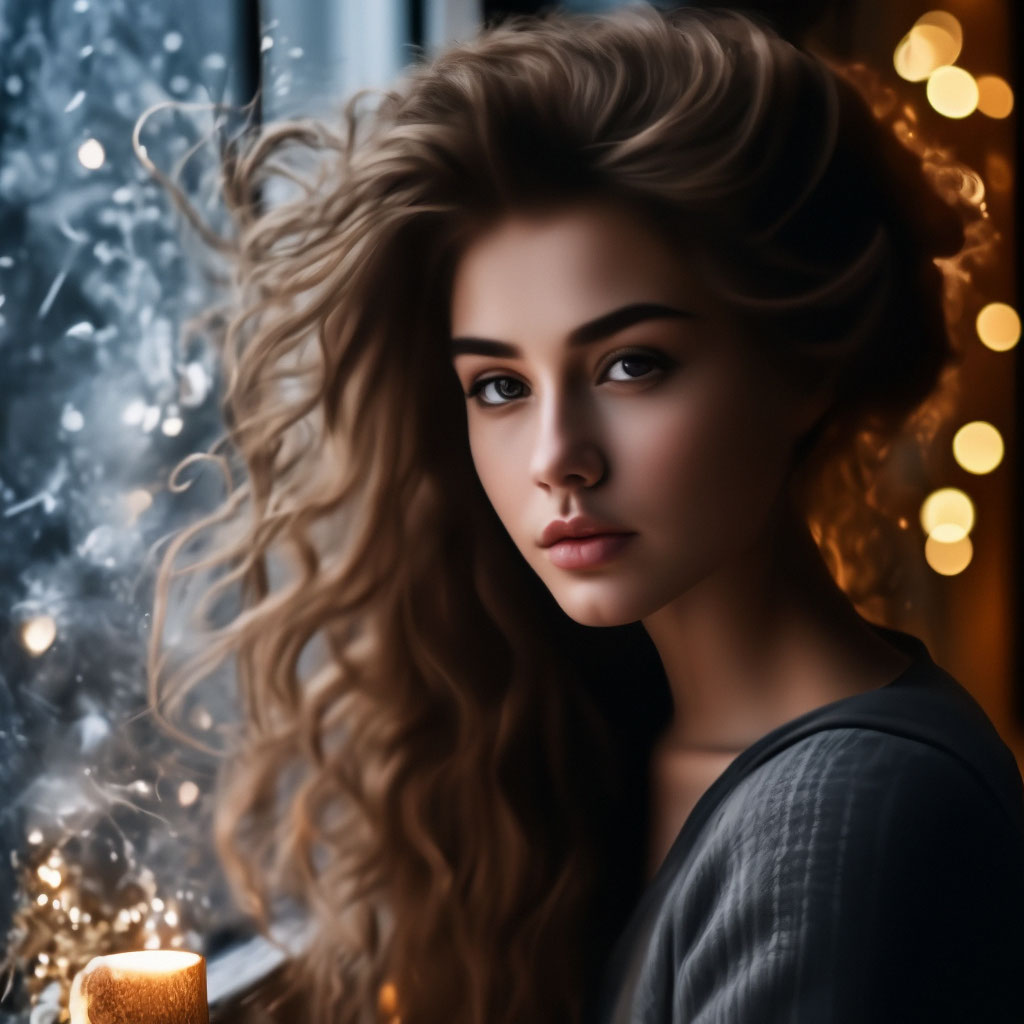 «The girl Lush hair, fuzz, big hair …» — картинка создана в Шедевруме