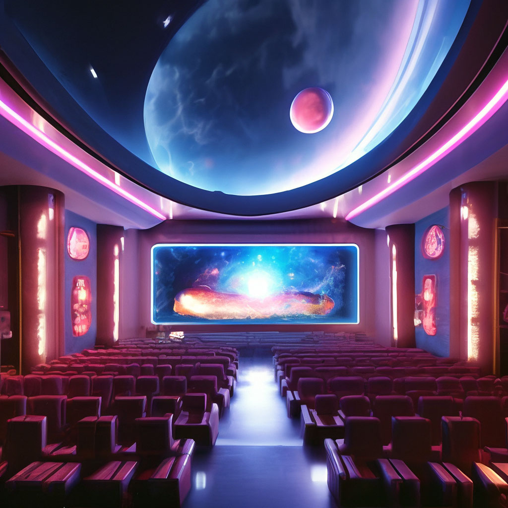 "Space cinema" — image created in Shedevrum
