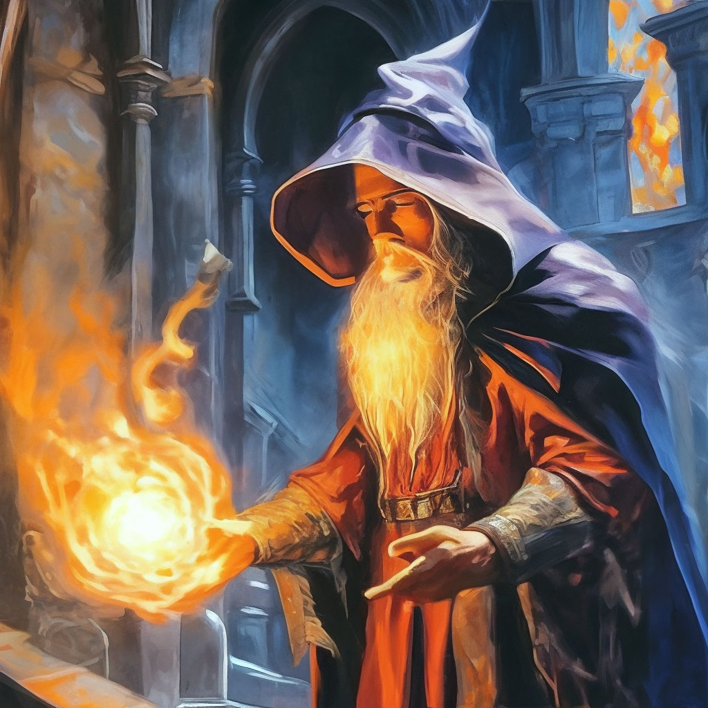 A dark fantasy painting of a the