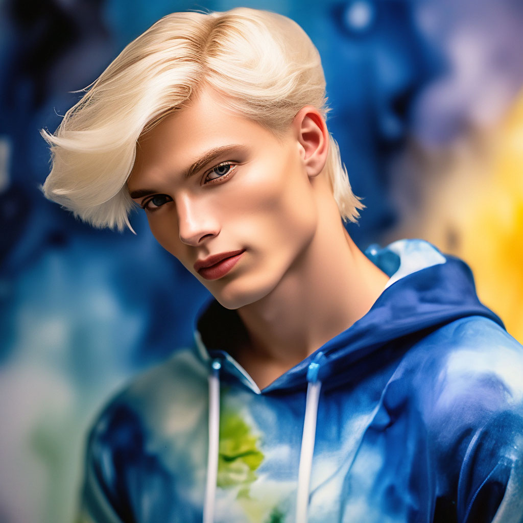 "Model Yandex Art watercolor, the most beautiful and charming guy blond ...