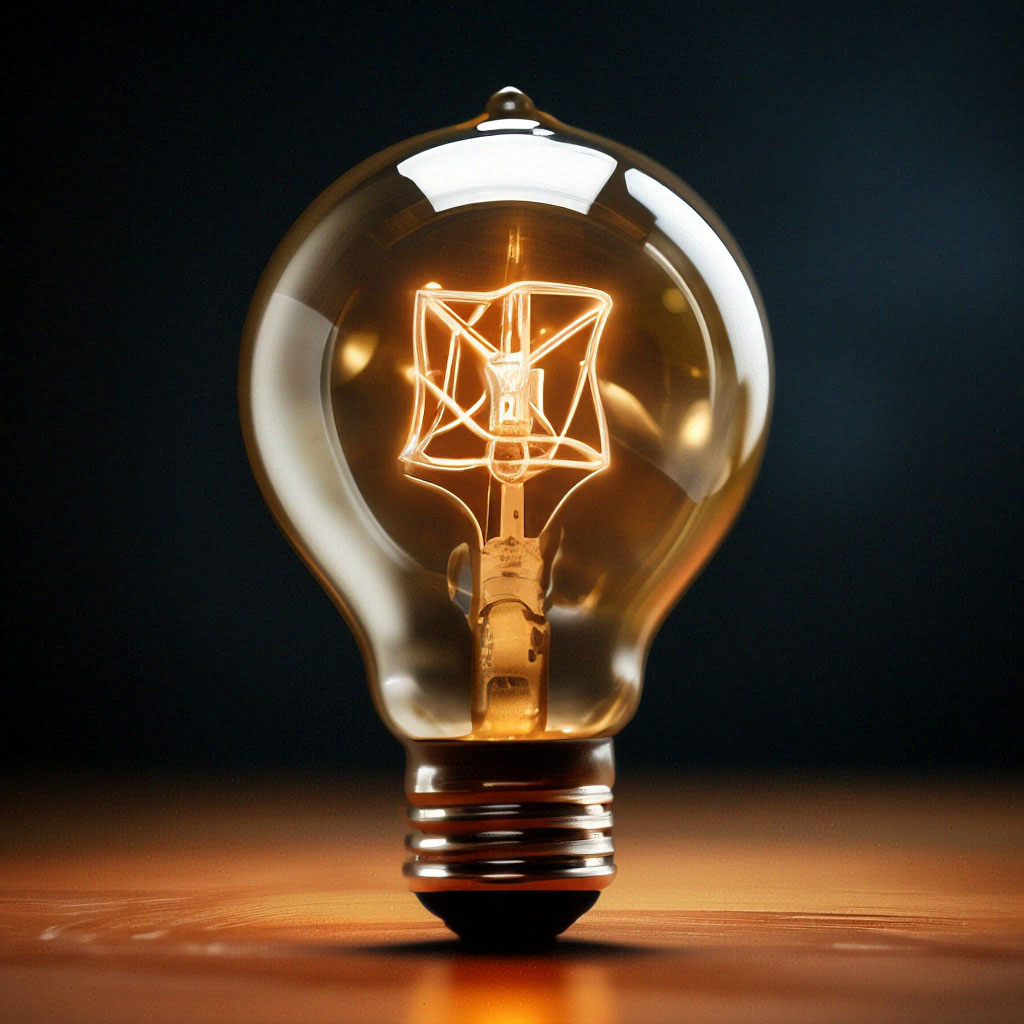 "An electric light bulb in great …" — image created in Shedevrum