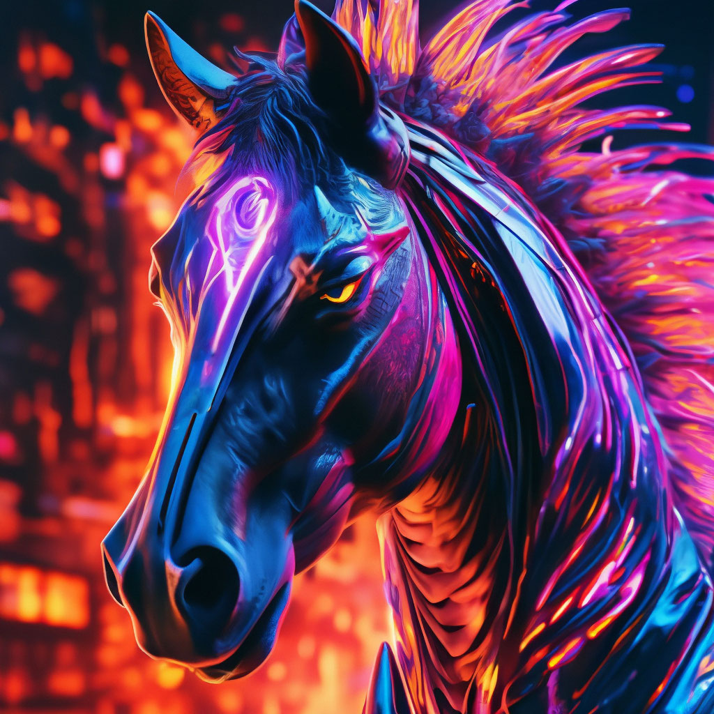 Neon Purple Horse Wallpaper