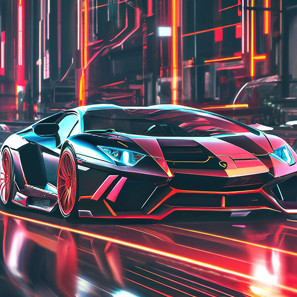 Red Tron Lamborghini