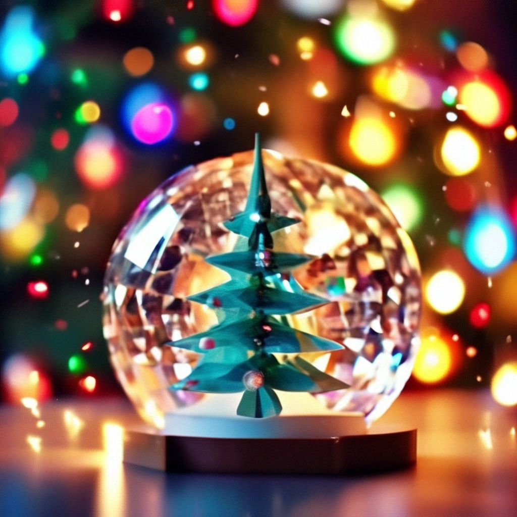 "A huge Christmas tree crystal ball, inside there are many shining ...