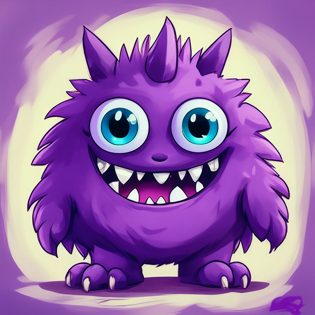 Purple Monster Cartoon