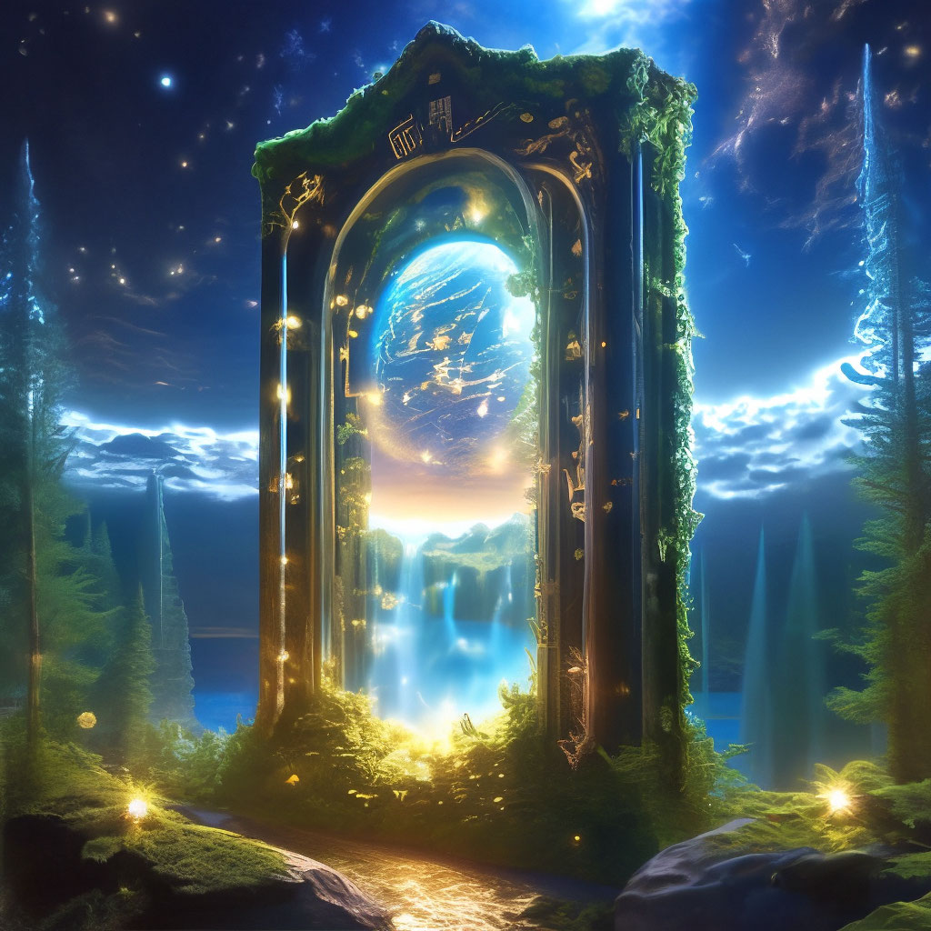 "Another dimension, a door to a …" — image created in Shedevrum