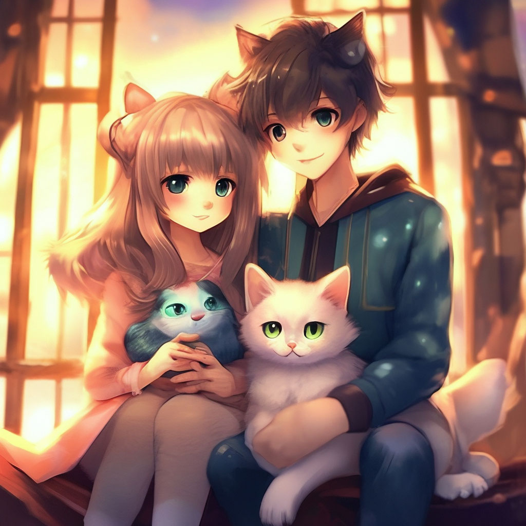 Cute Anime Cat Couples
