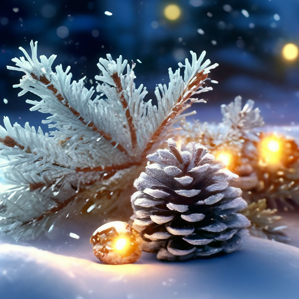 «Новогодние настроение , новогодние подарки, гирлянда, ветка кедровая с ...