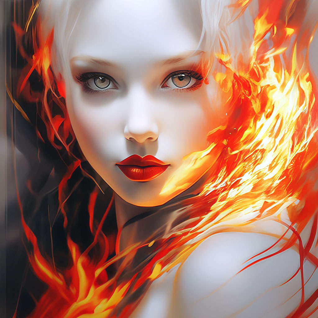 Fire Elemental Girl Drawing