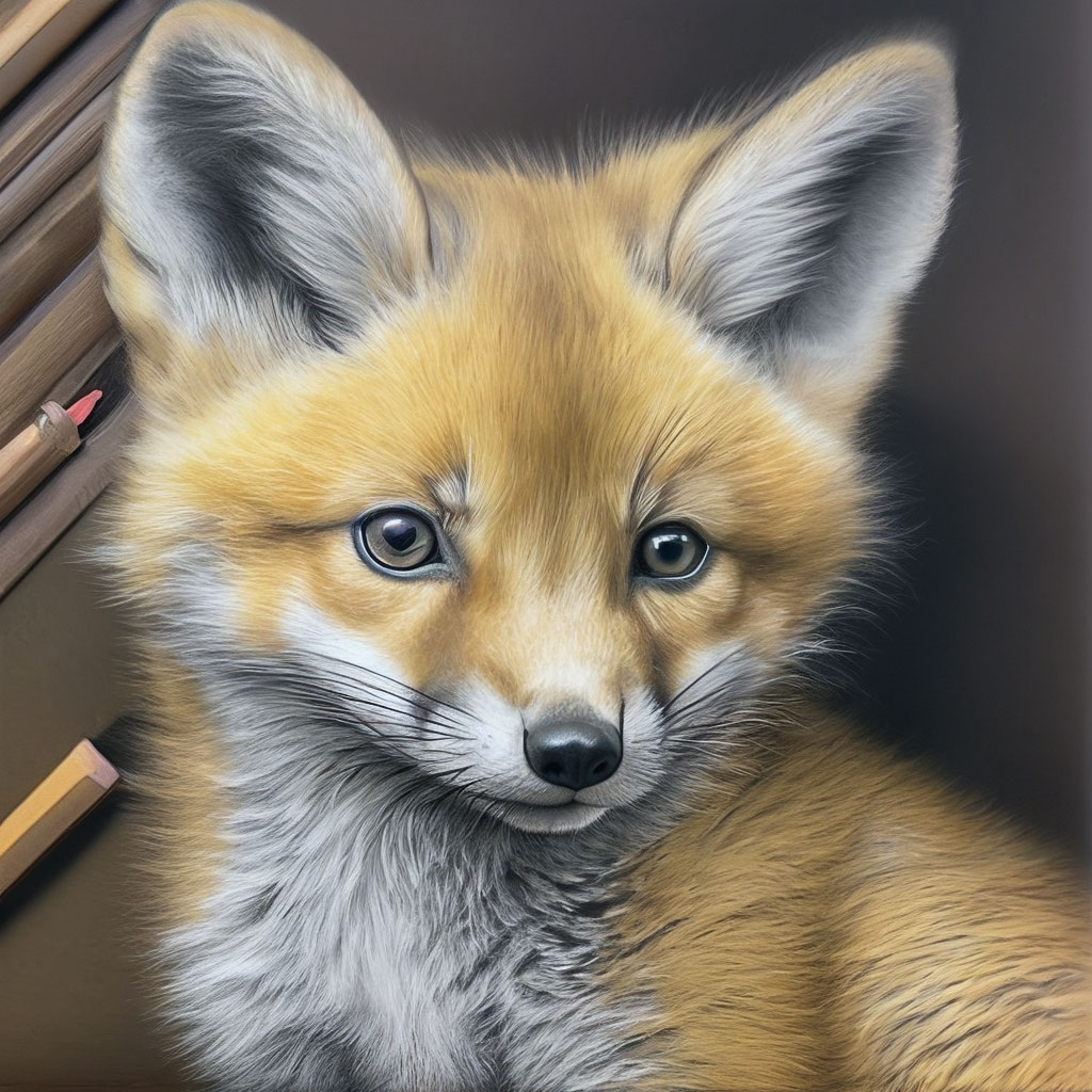 "The yellow fox cub" — image created in Shedevrum