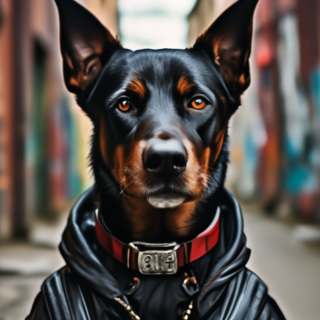 "Bad boy dog" — image created in Shedevrum