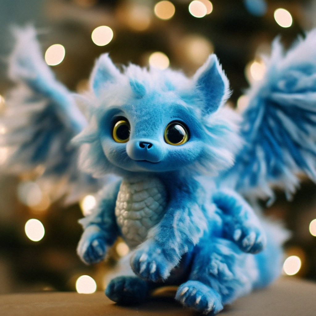 "Fluffy curly-haired creature half Grinch half small bug-eyed dragon ...