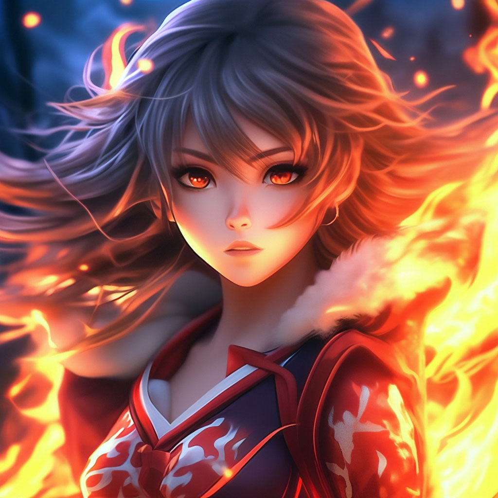 Warrior Anime Fire Girl