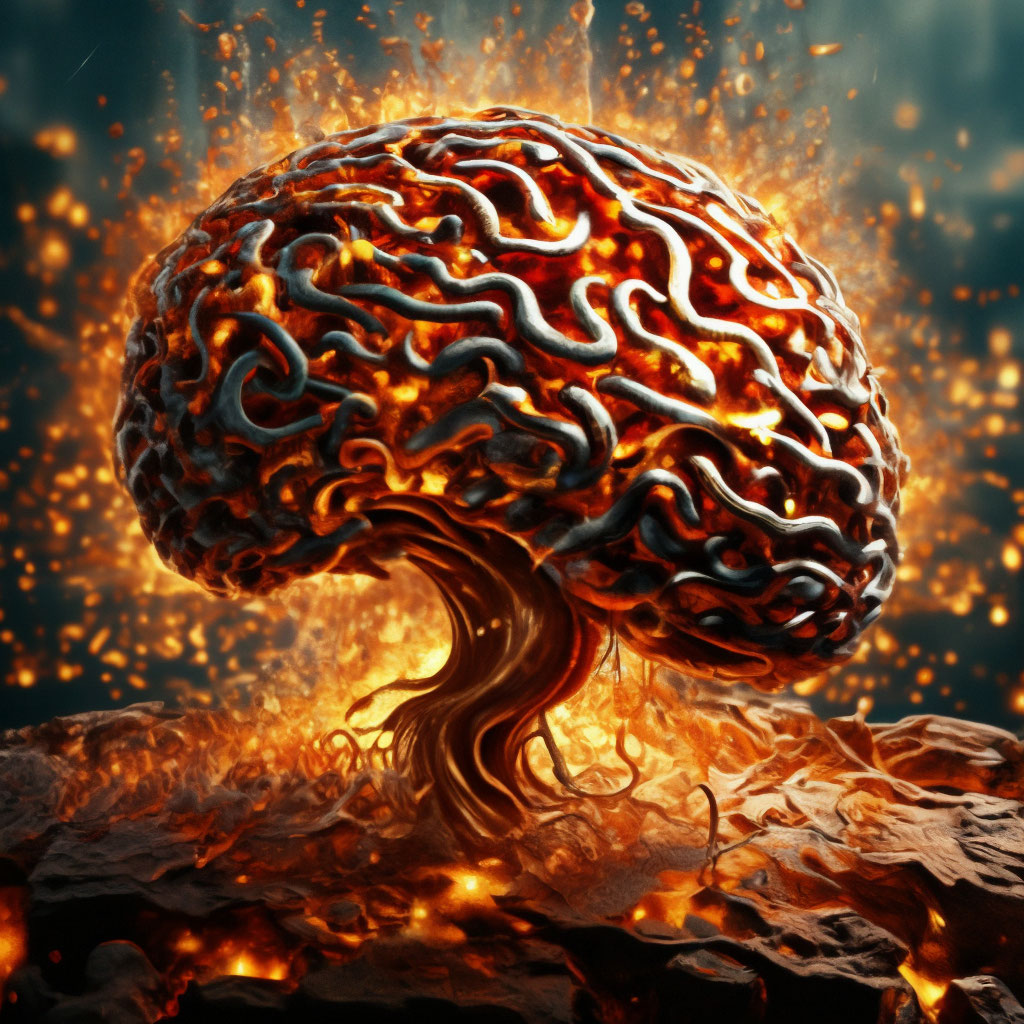 "Brain work" — image created in Shedevrum