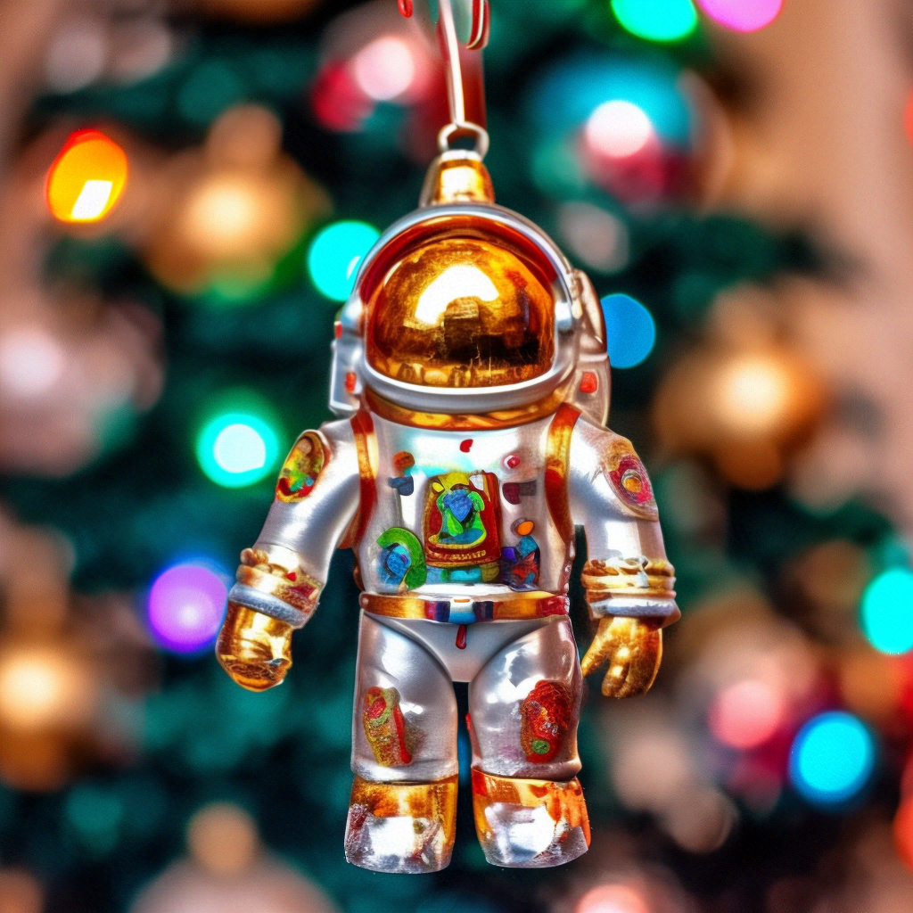 "Christmas tree toy, epic, colorful, brilliant astronaut" — image ...