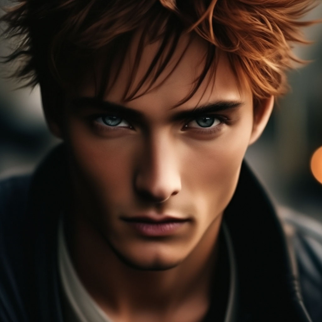 "The guy with the fox eyes" — image created in Shedevrum