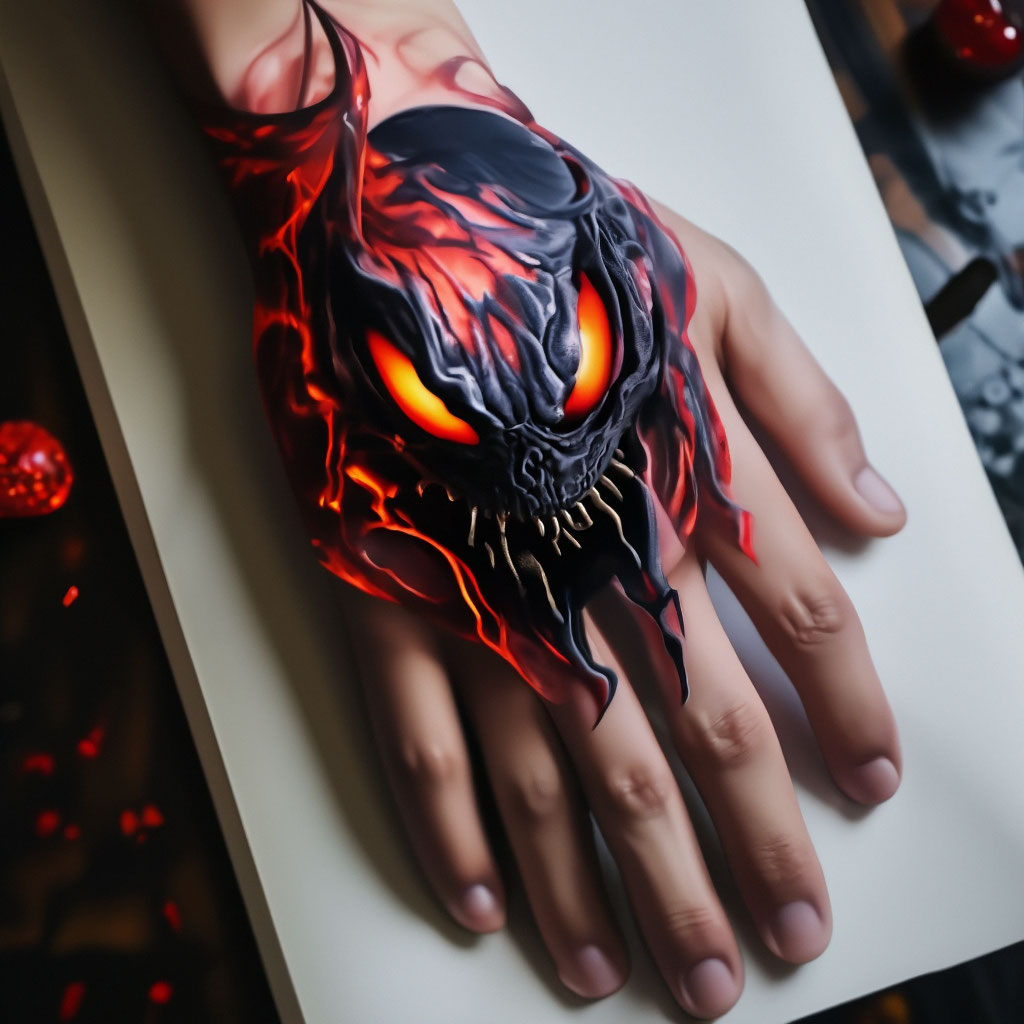 Venom Hand Tattoos Image, Tattoo Sketch On Hand, Paper Example,venom,