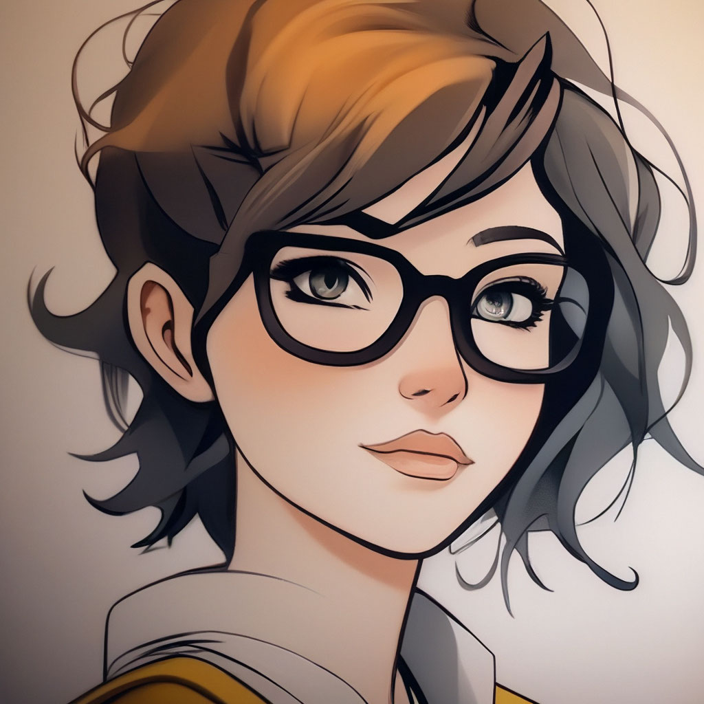 Short Hair Girl Cartoon Character Drawing