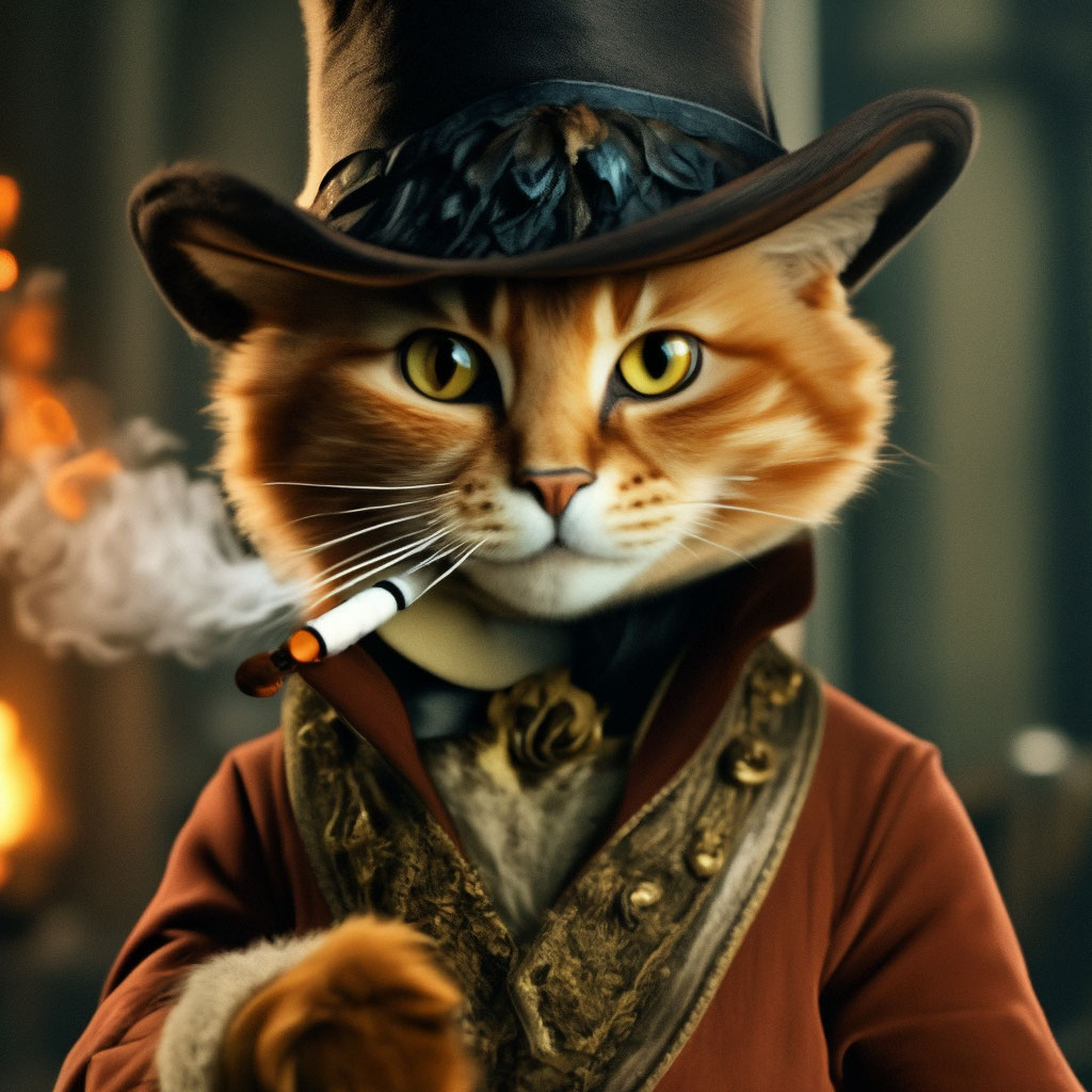 Gato Fumando Cigarro