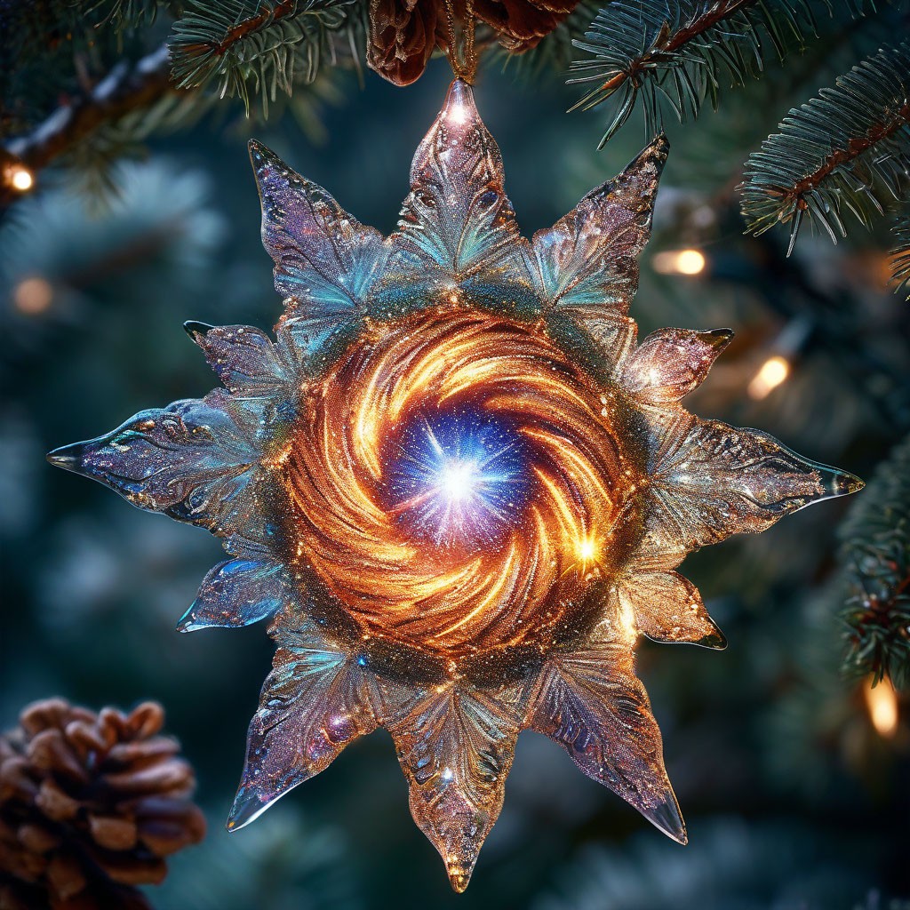 ""spiral star" A glitter is hanging closely long elegant thin bright ...