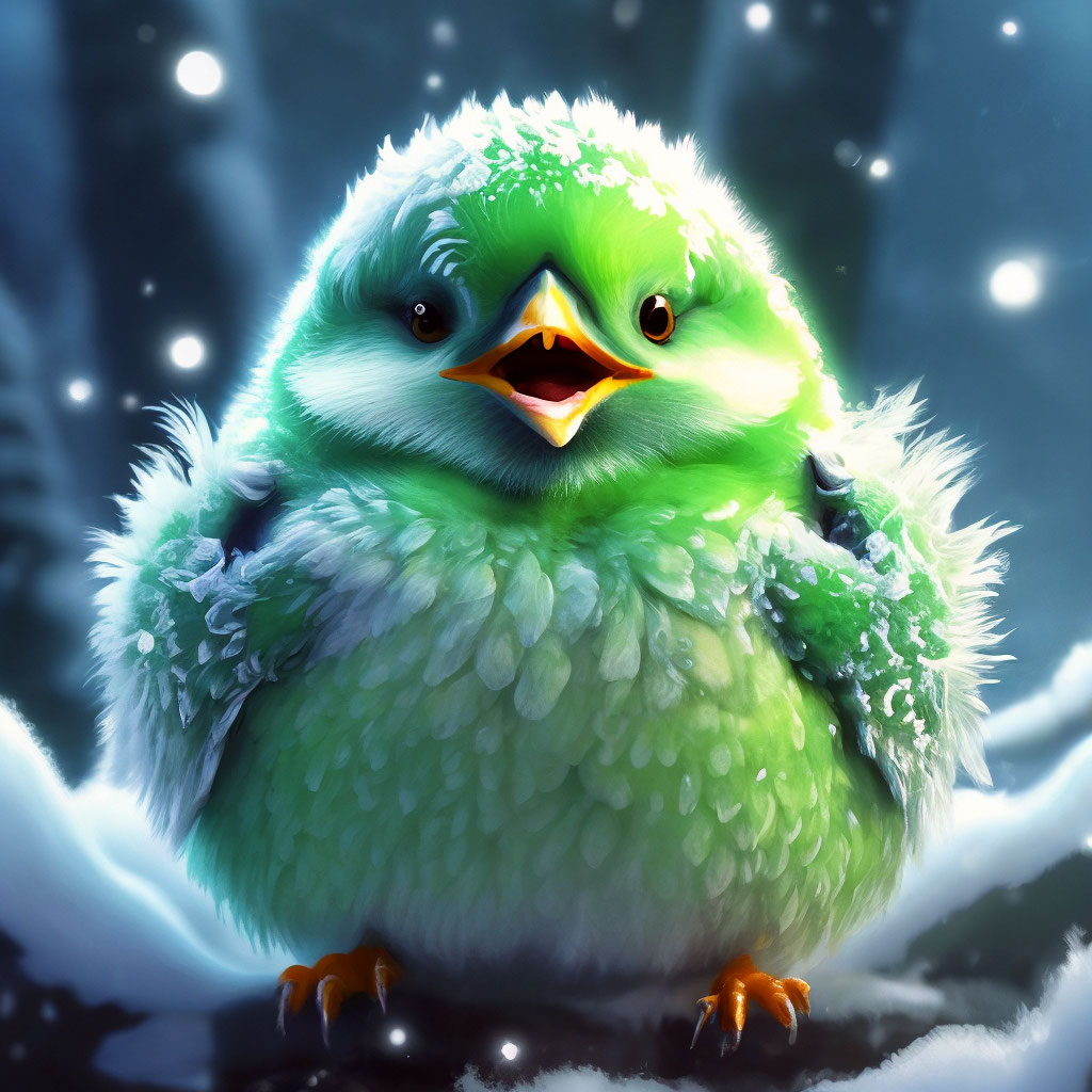"Gordo lindo pájaro con dientes, …" — imagen creada en Shedevrum