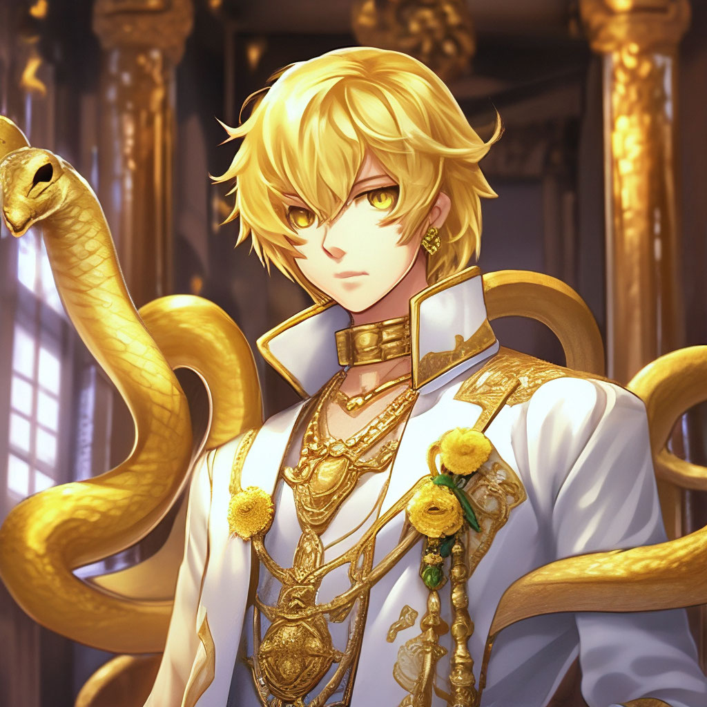 Anime Guy With Gold Eyes And White Hair