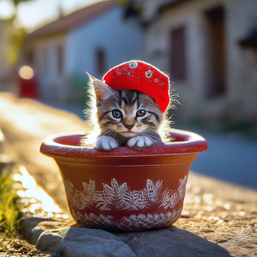 "A small clay pot full of white and …" — image created in Shedevrum