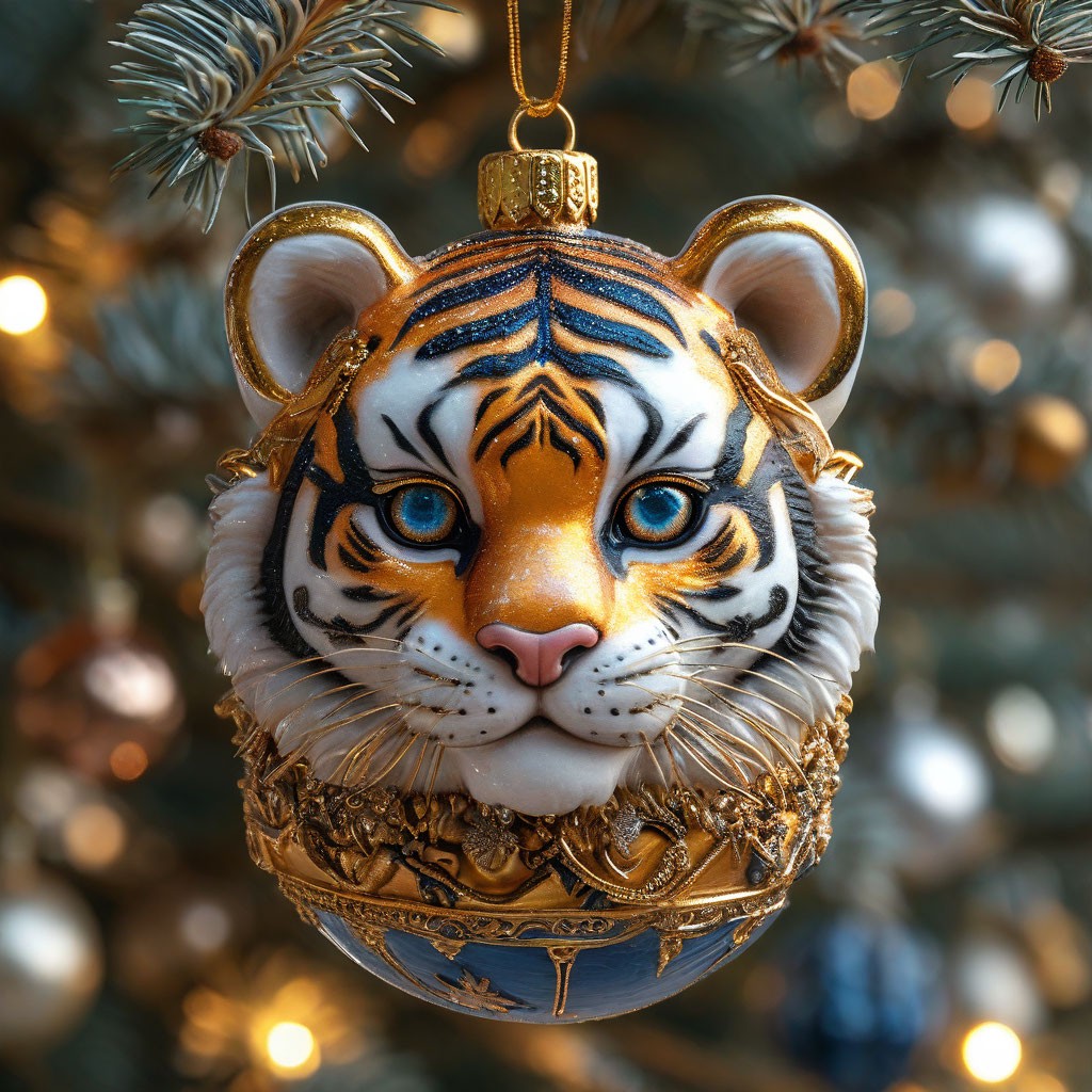 "New Year A painted tiger cub balloon fantasy surrealism steampunk ...