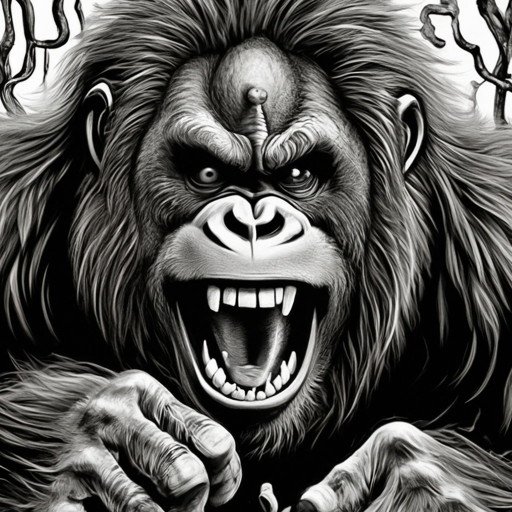 Angry Orangutan Drawing