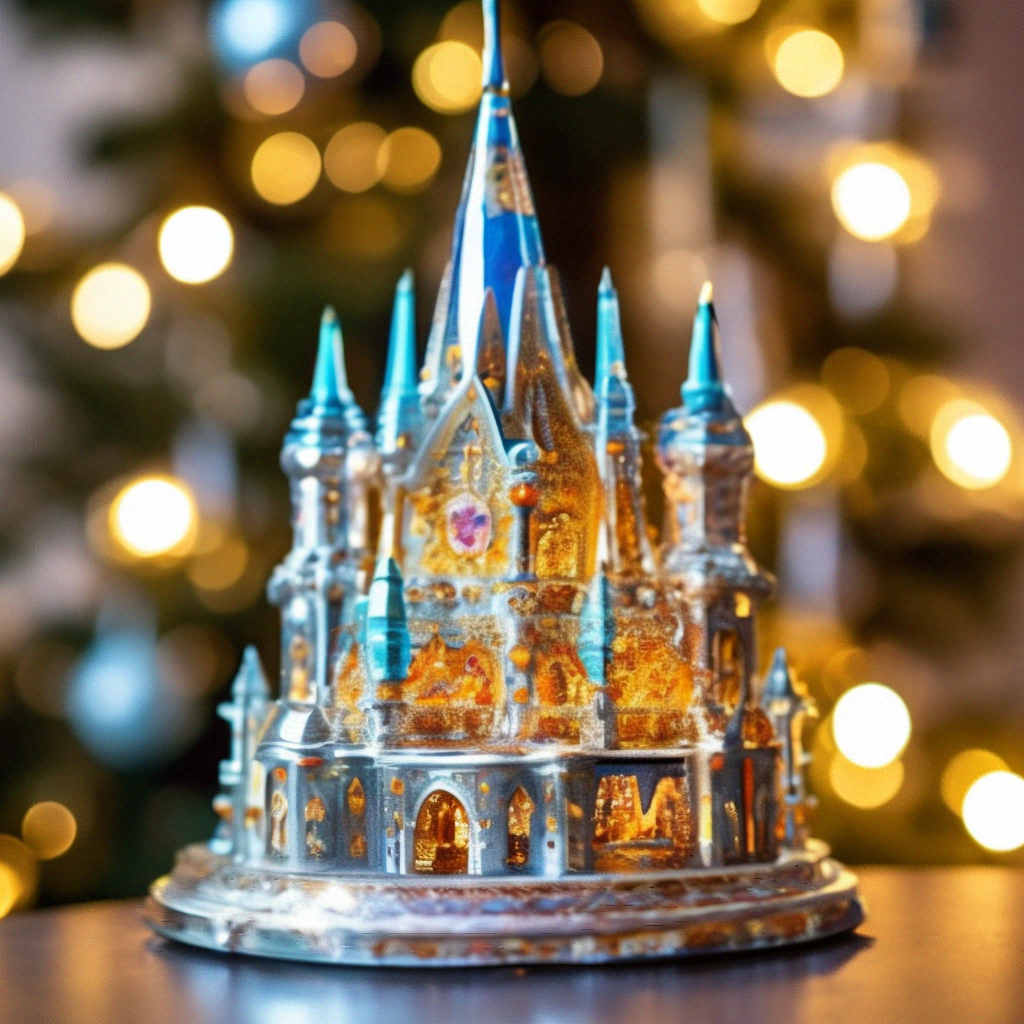 "Large glass winter castle" — image created in Shedevrum