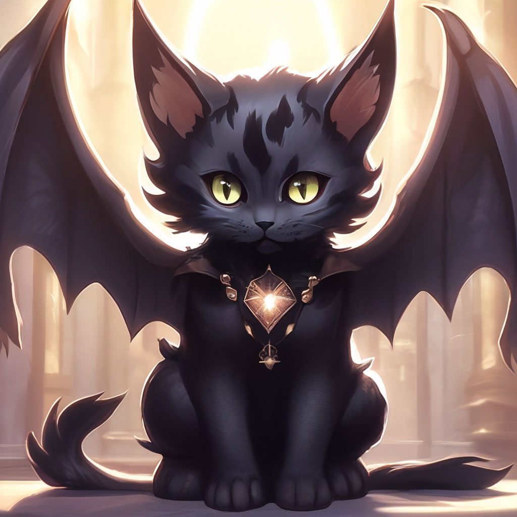Gato Demonio Anime Con Alas