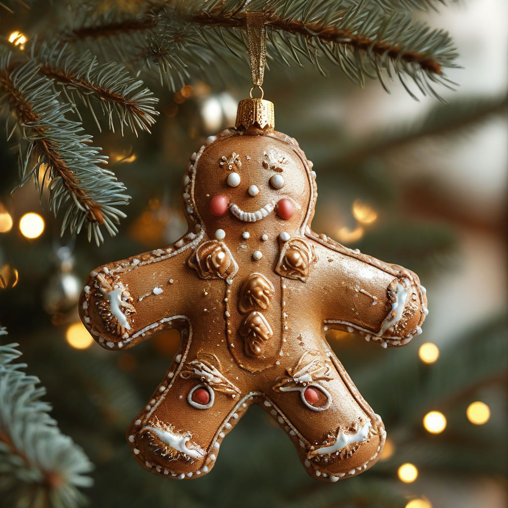 "New Year's joyful gingerbread decorated with bright glaze" — image ...