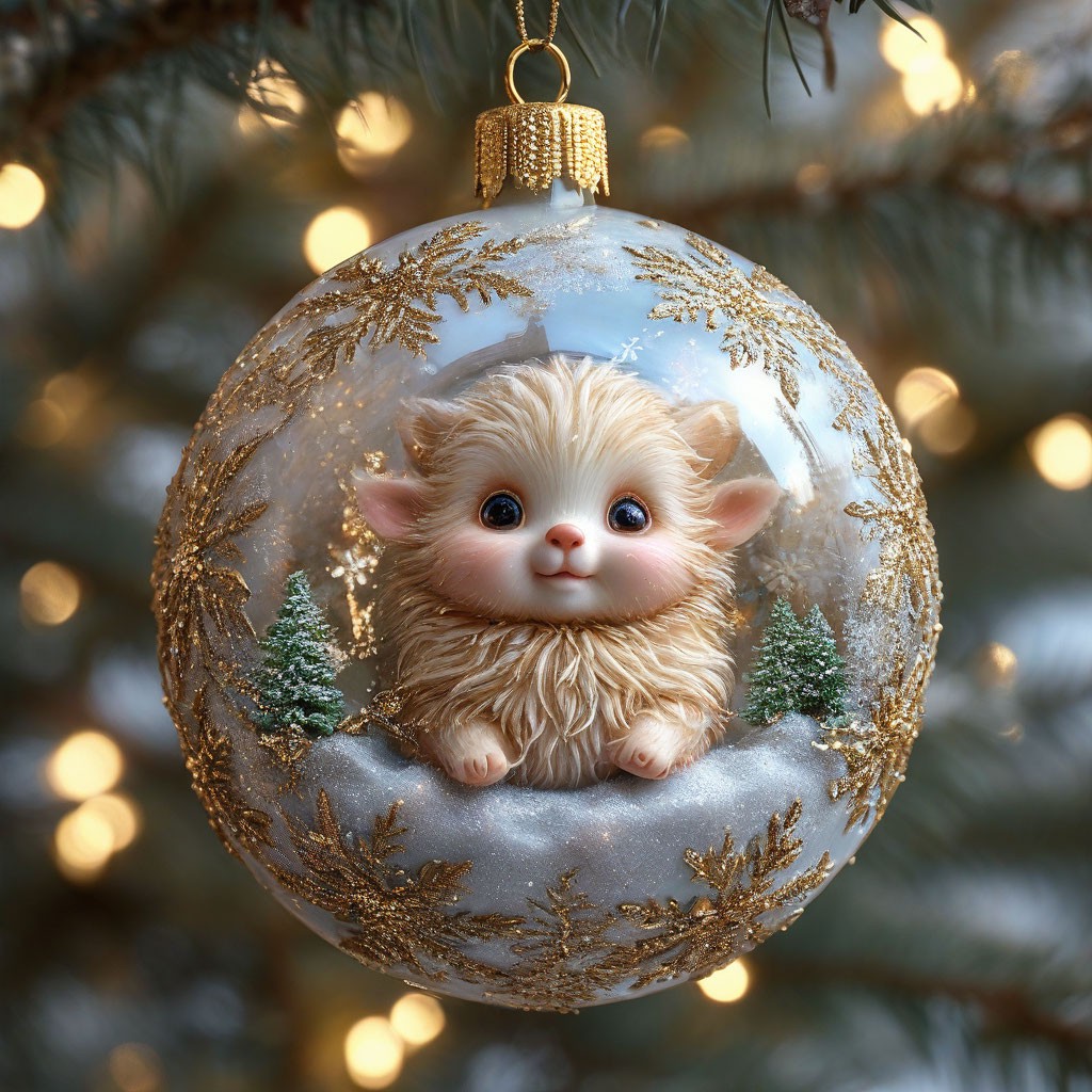 «Огромный стеклянный новогодний шар…» — картинка создана в Шедевруме