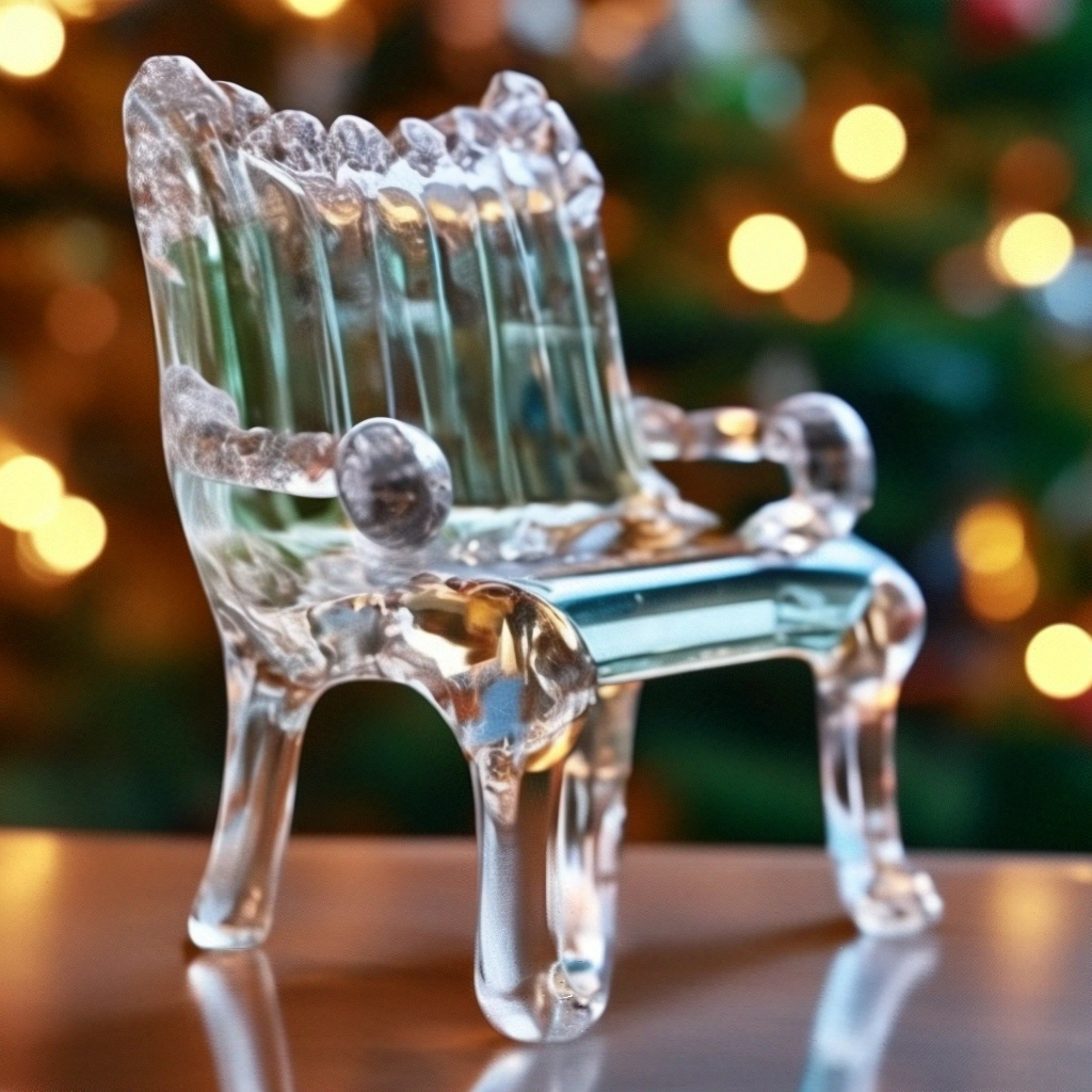 "Crystal bench glass bench beautiful realistic" — image created in ...