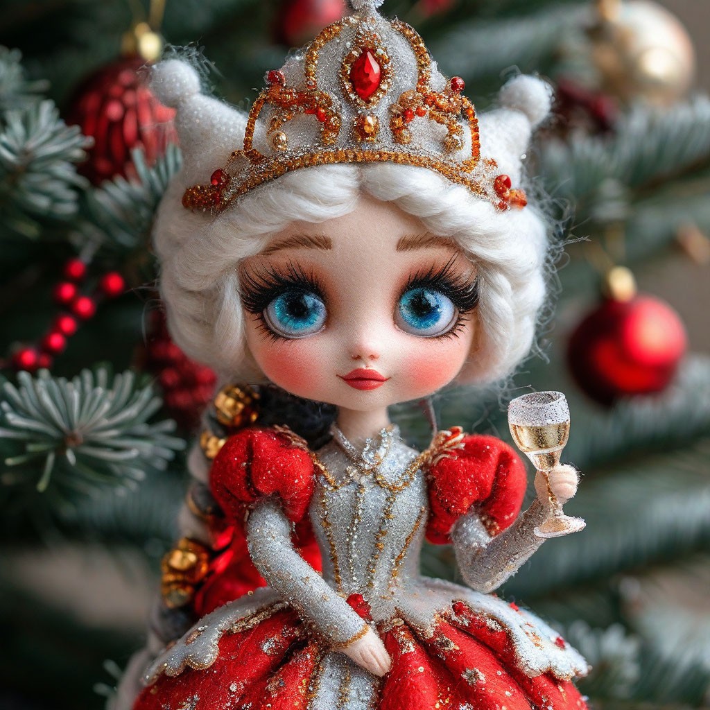 "A beautiful sweet snow queen with big eyes in an expensive silver and ...
