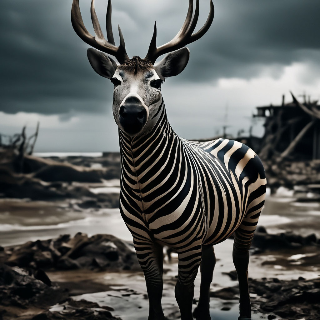 Deer Mixed With Zebra