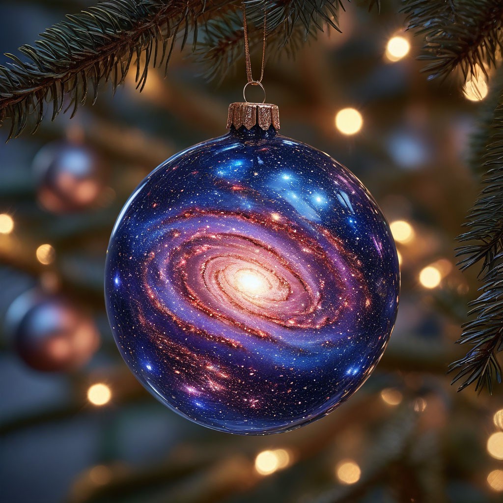 "Galaxy, universe, comets, many stars and nebulae inside the crystal ...