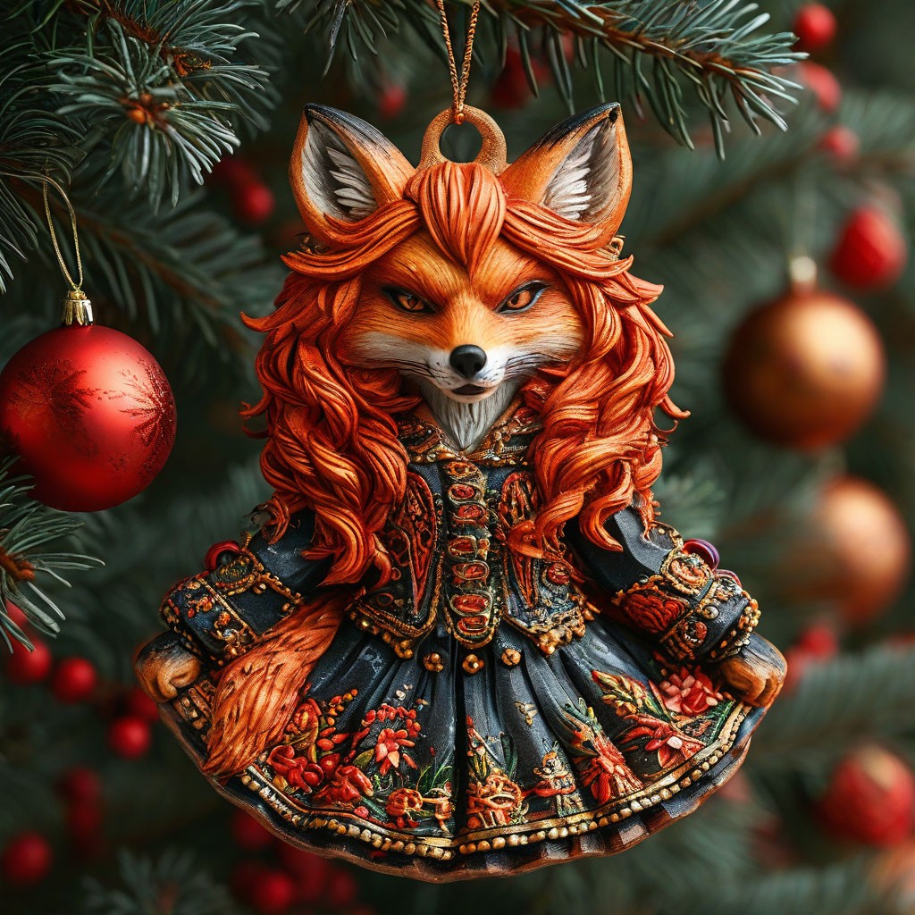 "Angry red-haired fox girl in a rocker outfit" — image created in Shedevrum