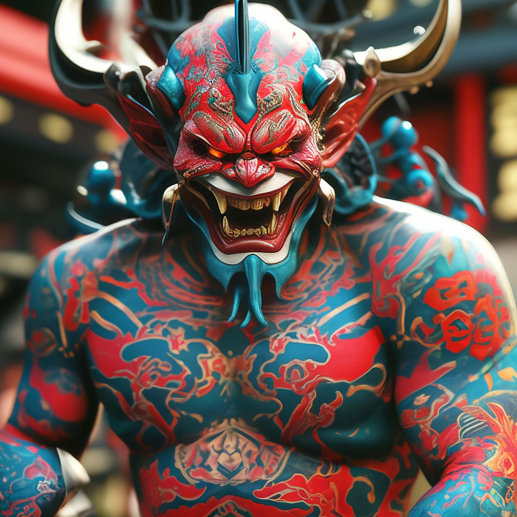 Gammel Japansk Demonkunst