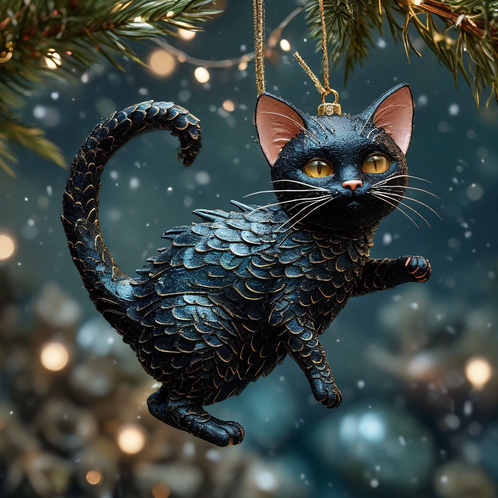 "The black cat has shrunk, pulled out its tail and cannot breathe ...