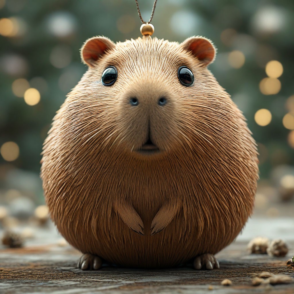 "The capybara is round" — image created in Shedevrum