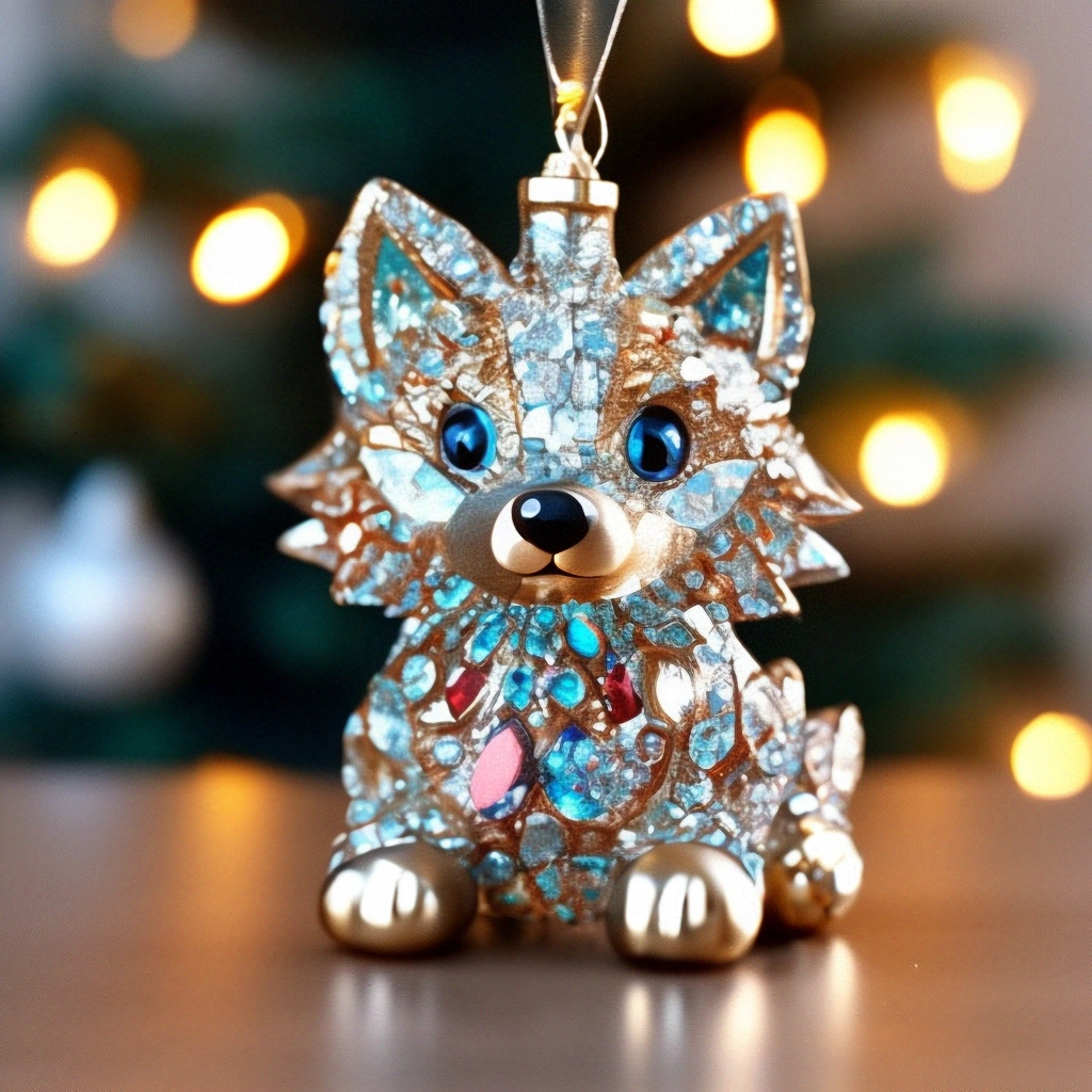 "The cute diamond wolf is alive" — image created in Shedevrum