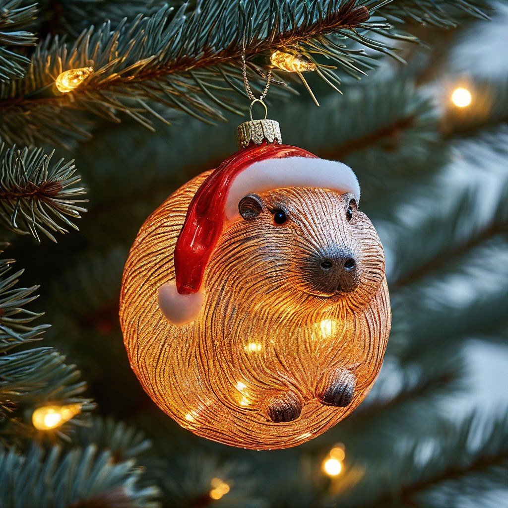 "Capybara-Santa Claus" — image created in Shedevrum