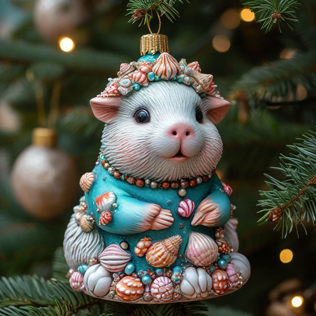"The snow maiden guinea pig" — image created in Shedevrum