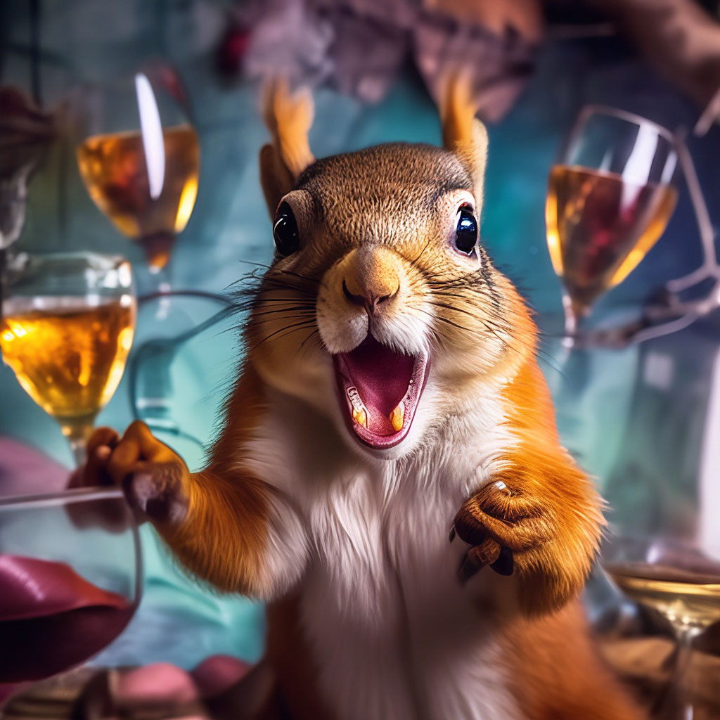 Wine Drunk Squirrel