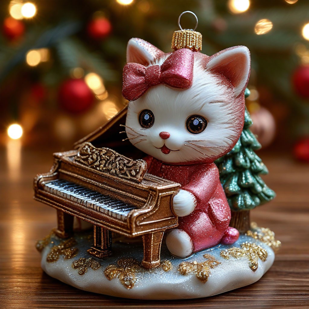 "Hello kitty with piano" — image created in Shedevrum